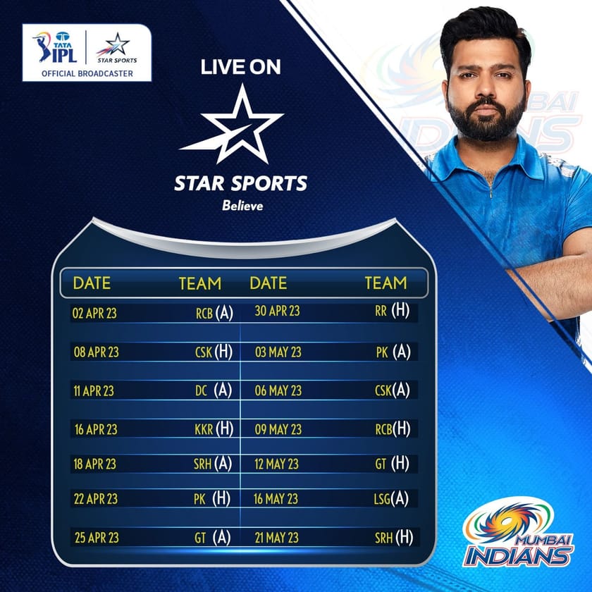 MI Match Schedule 2023 - MI Next Match & Upcoming Match Schedule