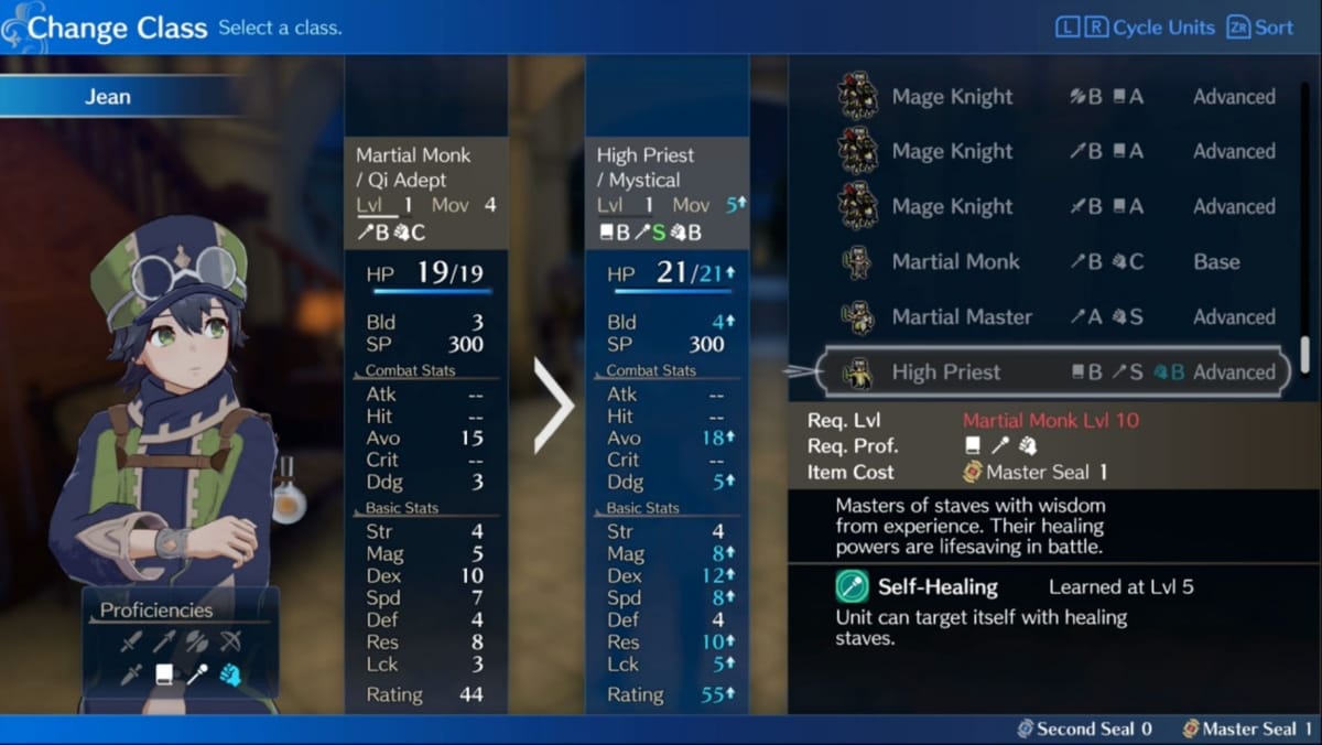 What is the best class for Jean in Fire Emblem Engage?