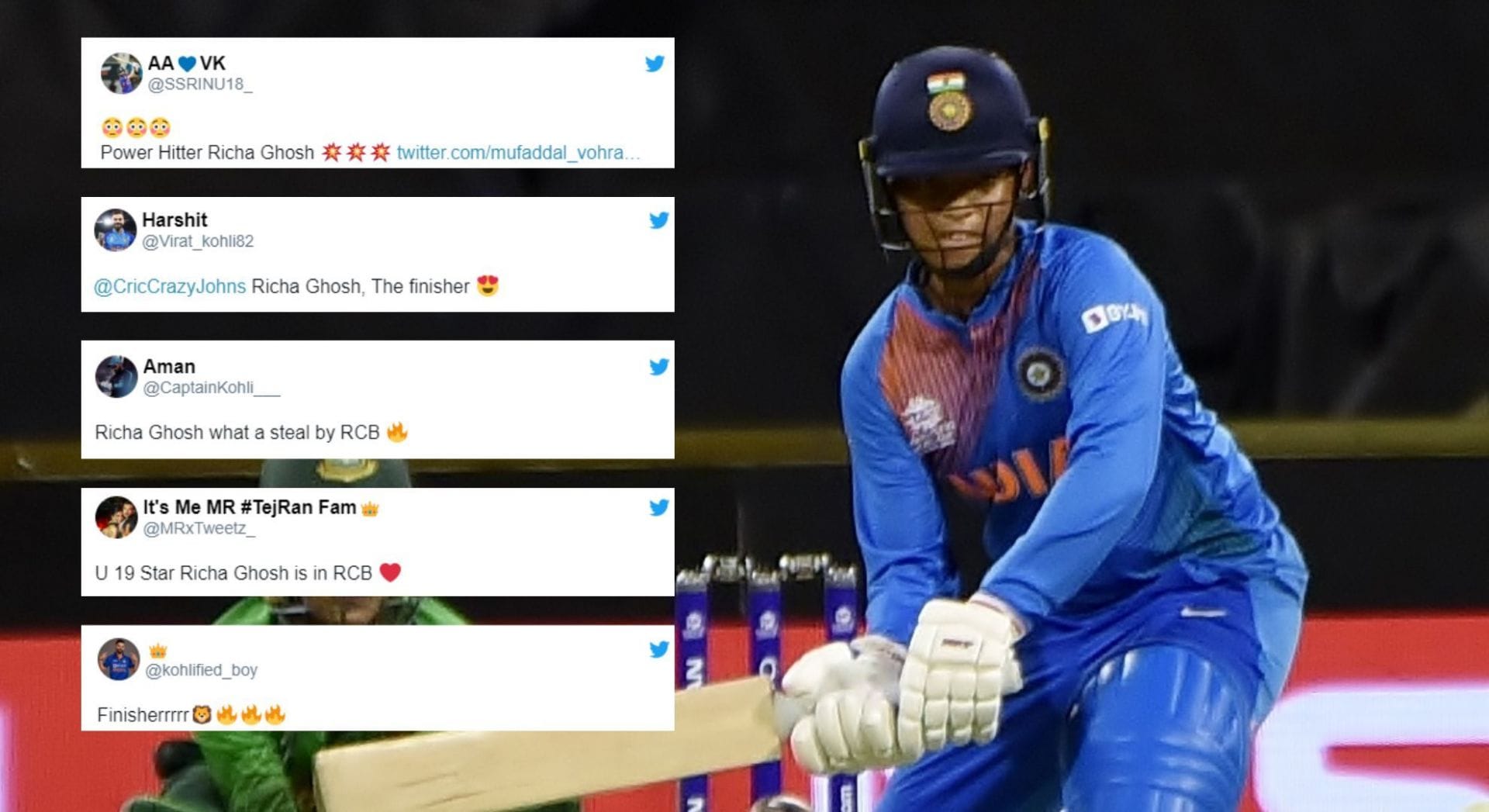 "The finisher" - Fans react as RCB buys Richa Ghosh for Rs 1.9 crore in ...