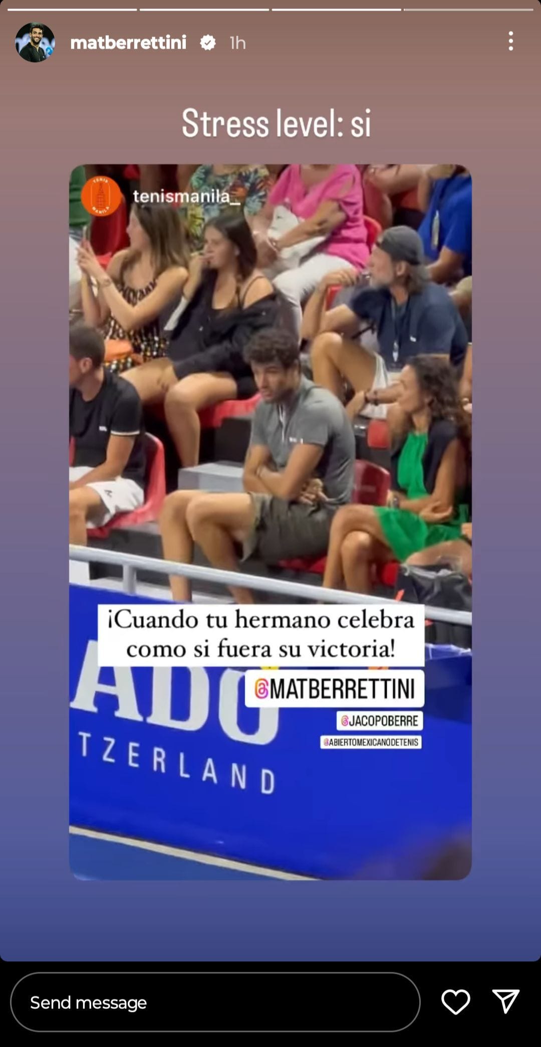 Matteo Berrettini jokes about high stress level as brother Jacopo ...