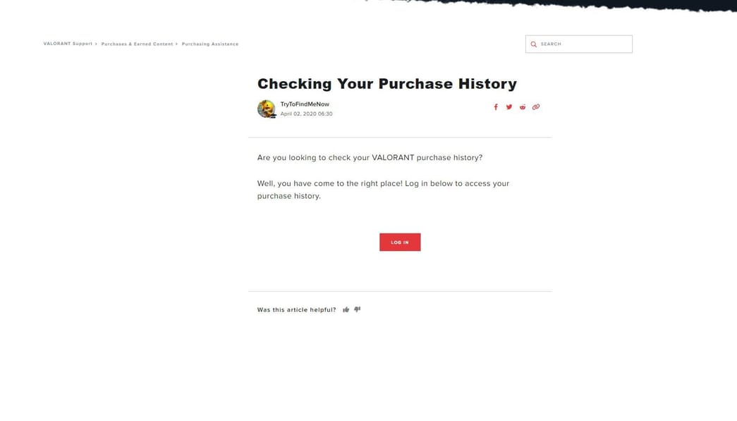 How to check purchase history (total money spent) in Valorant Episode 6