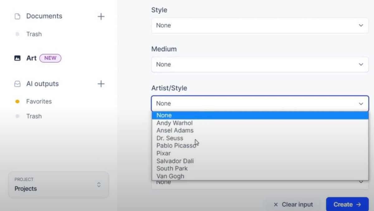 How to create artwork using the Jasper Art AI art tool