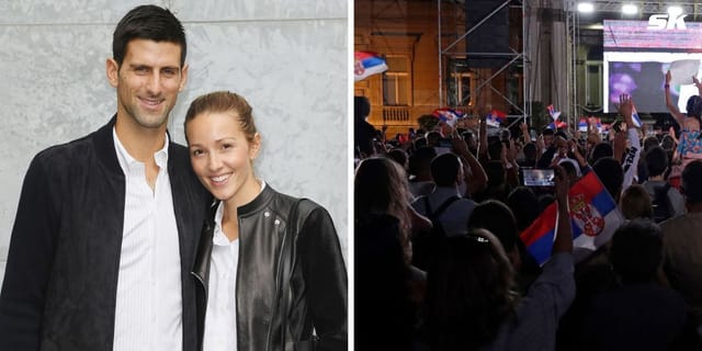 Watch: Novak Djokovic’s wife Jelena and family join him in celebrating ...
