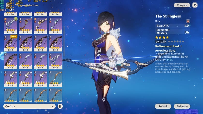 5 best weapons for Yelan in Genshin Impact: F2P, 4-star, and BiS bows list