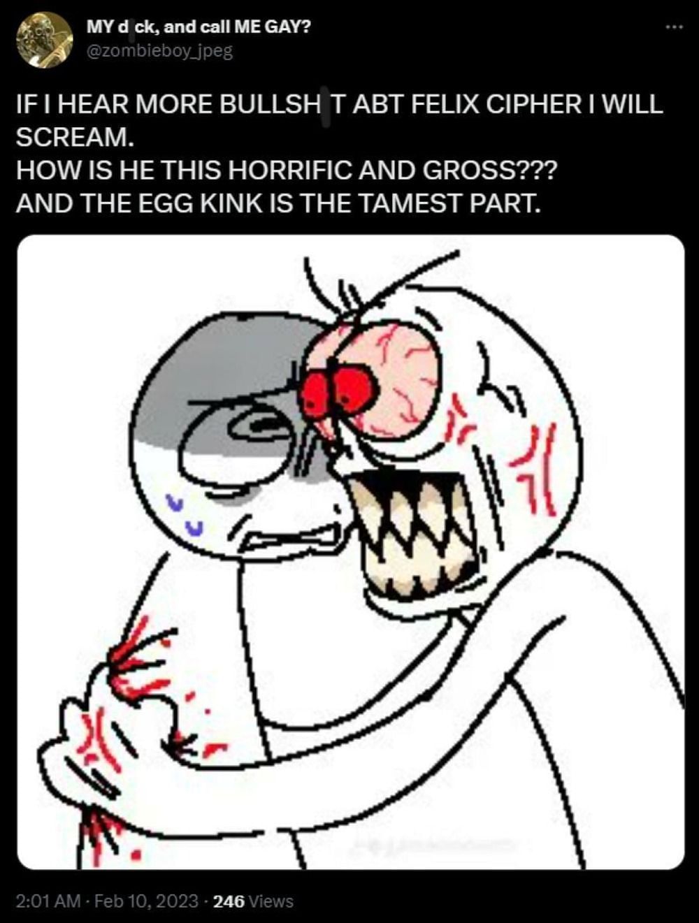 "How is he this horrific and gross?": Felix Cipher egg playlist claim ...