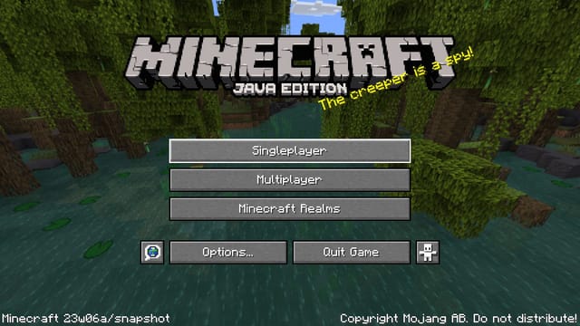 How to enable experimental features in Minecraft snapshot 23w06a