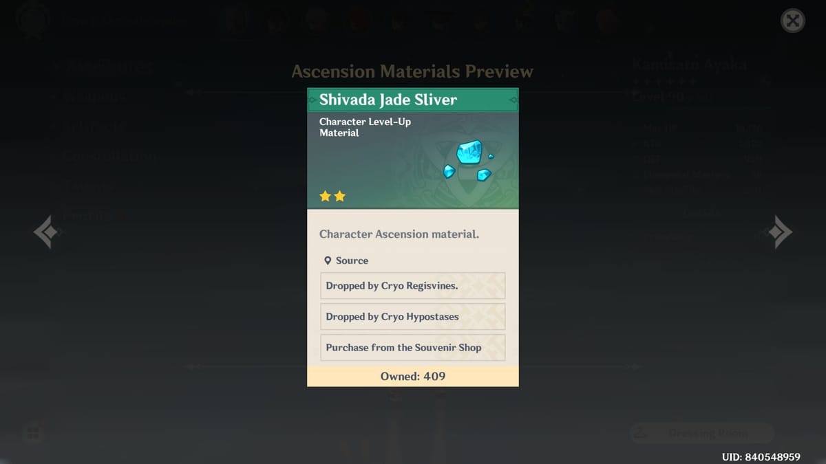 Genshin Impact Shenhe materials: Ascension and talent resources list