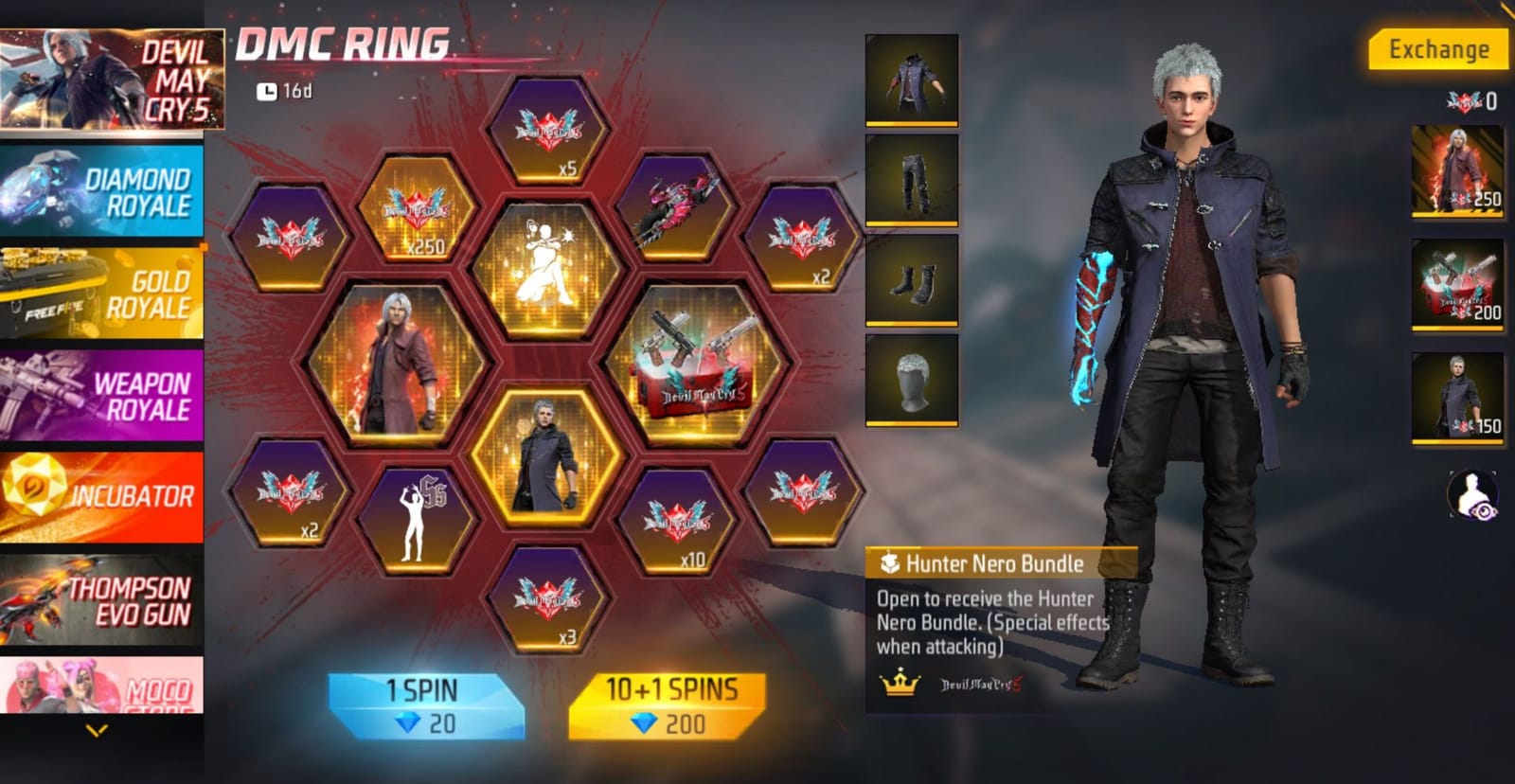 Free Fire MAX DMC Ring: Get Hunter Dante bundle, emote, arrival ...