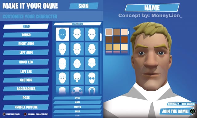 Fortnite concept brings character customization to life in its perfect form