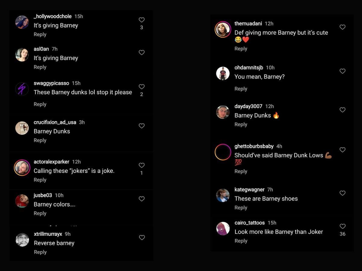 "Barney Vibes": Sneakerheads react to new Nike Dunk Low with Joker-like ...