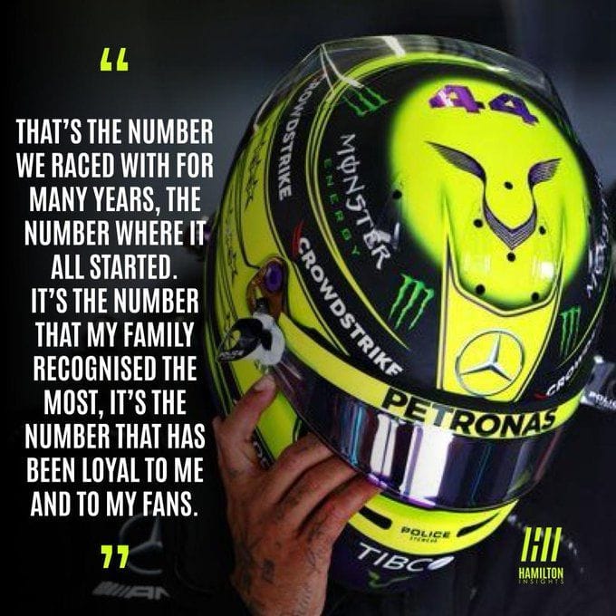 Lewis Hamilton shares the significance of number 44 to his fans and ...