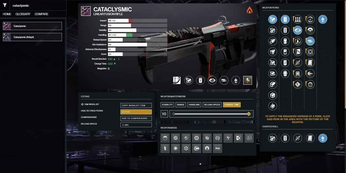 Destiny 2 Cataclysmic god roll guide for PvE and PvP