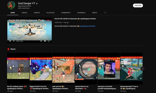 God Danger YT's Free Fire MAX ID, stats, K/D ratio, headshot percentage, and more