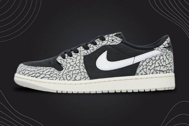 Air Jordan 1 Low: Nike Air Jordan 1 Retro Low OG "Black Elephant" shoes ...