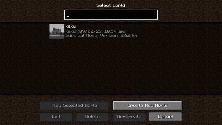 How to enable experimental features in Minecraft snapshot 23w06a
