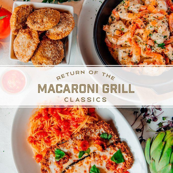 Which Italian classics are returning to Macaroni Grill? List explored