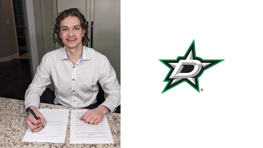 Dallas Stars signs forward Chase Wheatcroft to a three-year, entry ...