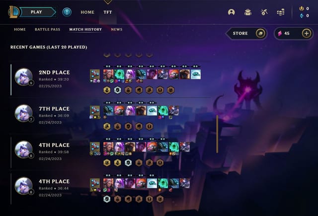 How to inspect your TFT match history