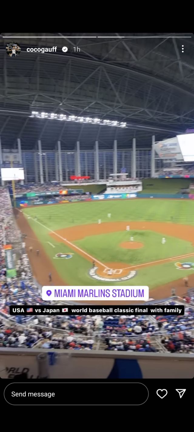 Coco Gauff enjoys USA vs Japan World Baseball Classic final with her ...