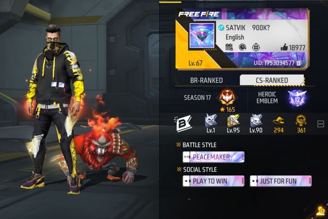 Satvik’s Free Fire MAX ID, stats, K/D ratio, headshot percentage ...