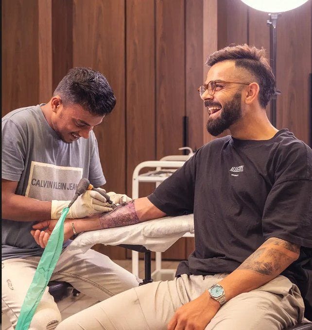 [In Pictures] RCB star Virat Kohli gets a new tattoo ahead of IPL 2023