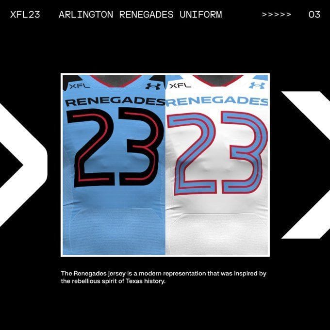 XFL Teams 2023 Uniform Designs