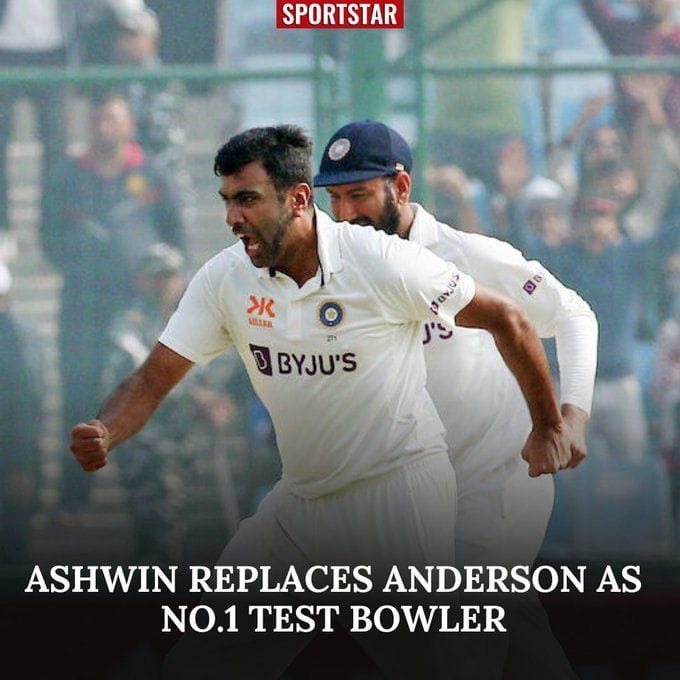 3 times Ravichandran Ashwin has achieved the No. 1 ranking in Test cricket