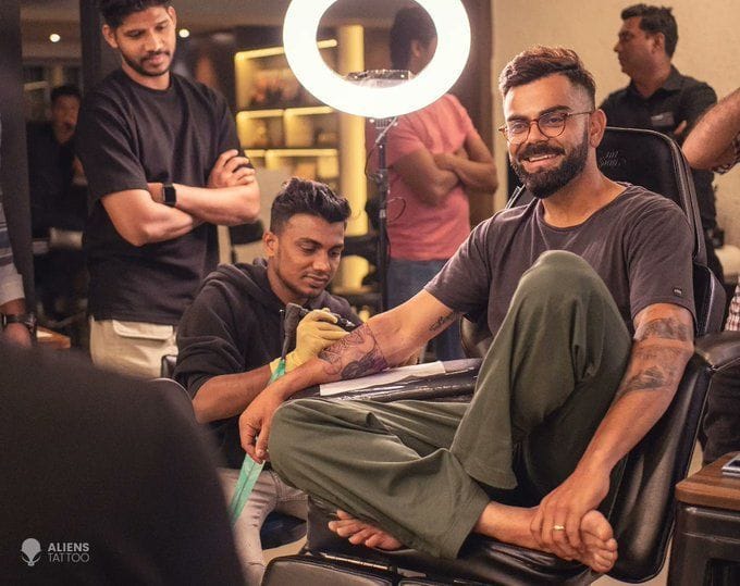 [In Pictures] RCB star Virat Kohli gets a new tattoo ahead of IPL 2023