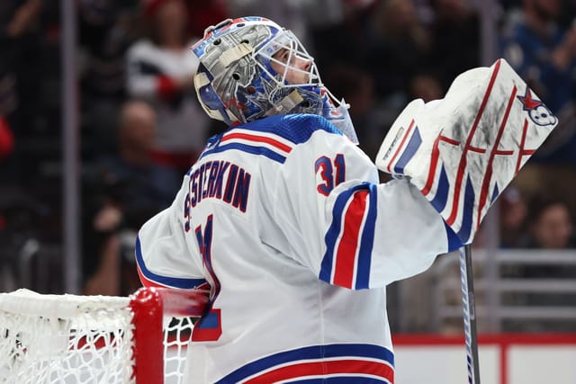 Igor Shesterkin honors New York Rangers legend Mike Richter with goalie ...