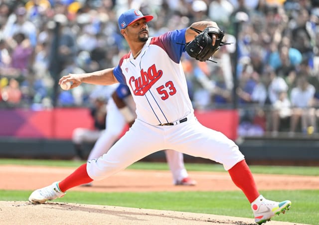 WATCH: Cuban starting pitcher Elian Leyva inspected for using suspected ...
