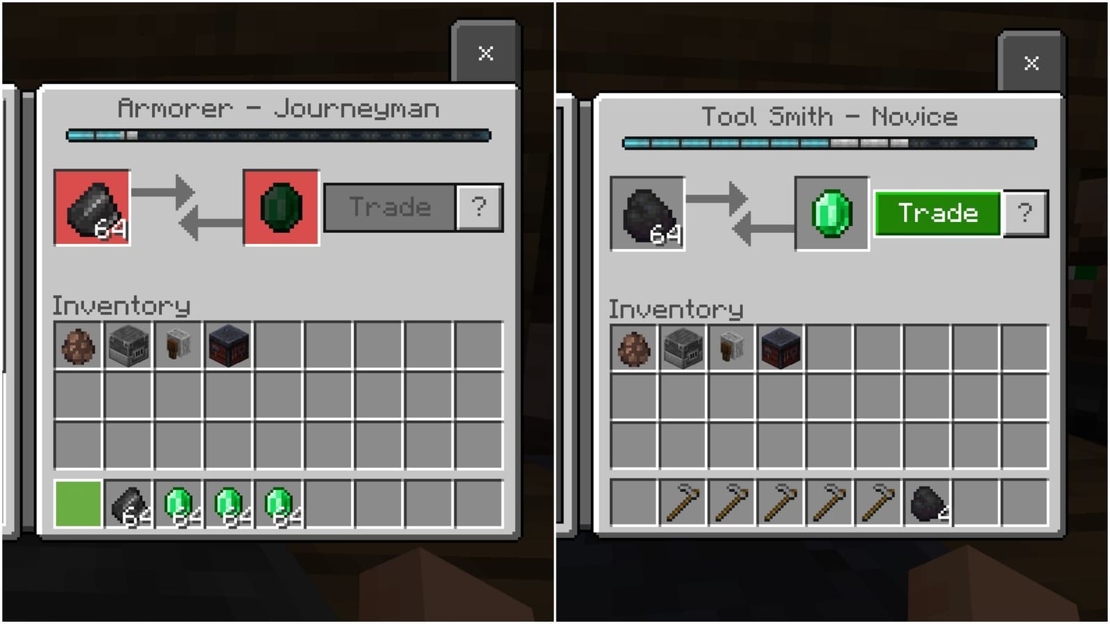 How to get diamond gear by trading in Minecraft Bedrock?