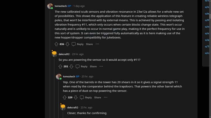 Minecraft player uses new calibrated sculk sensors to make working ...