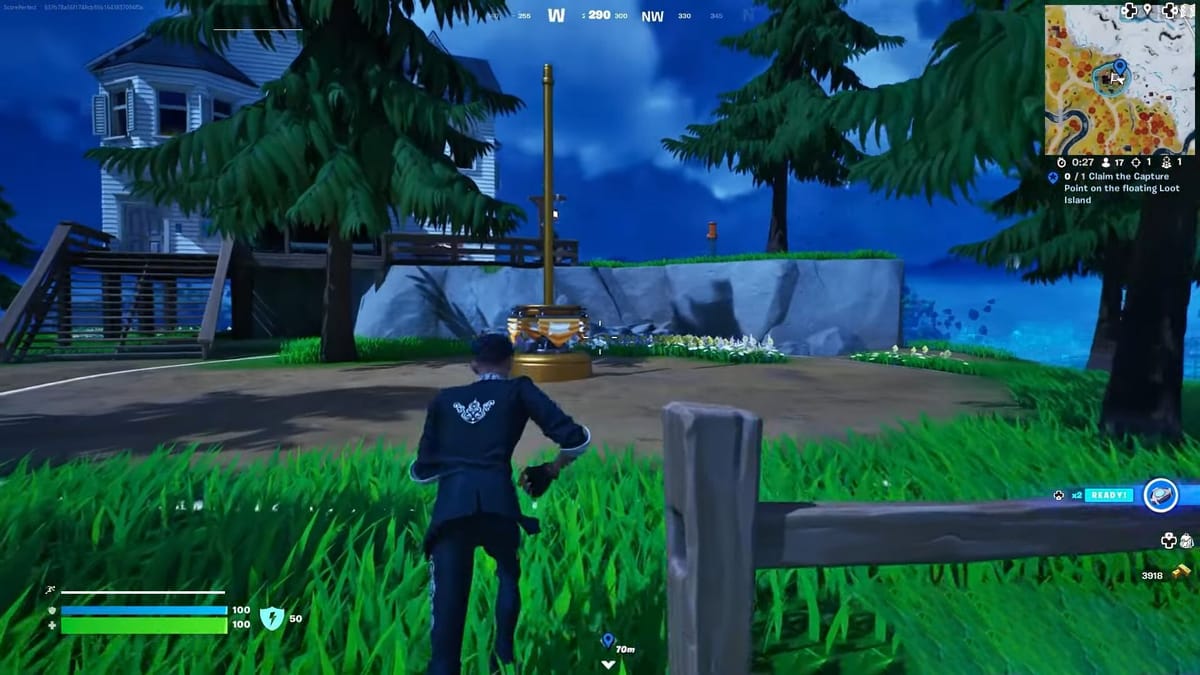How to claim the Capture Point on the floating loot island in Fortnite
