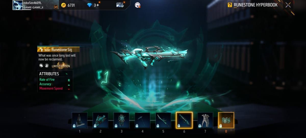 Free Fire Runestone Hyperbook: Runestone Sigil Groza, Weathered ...