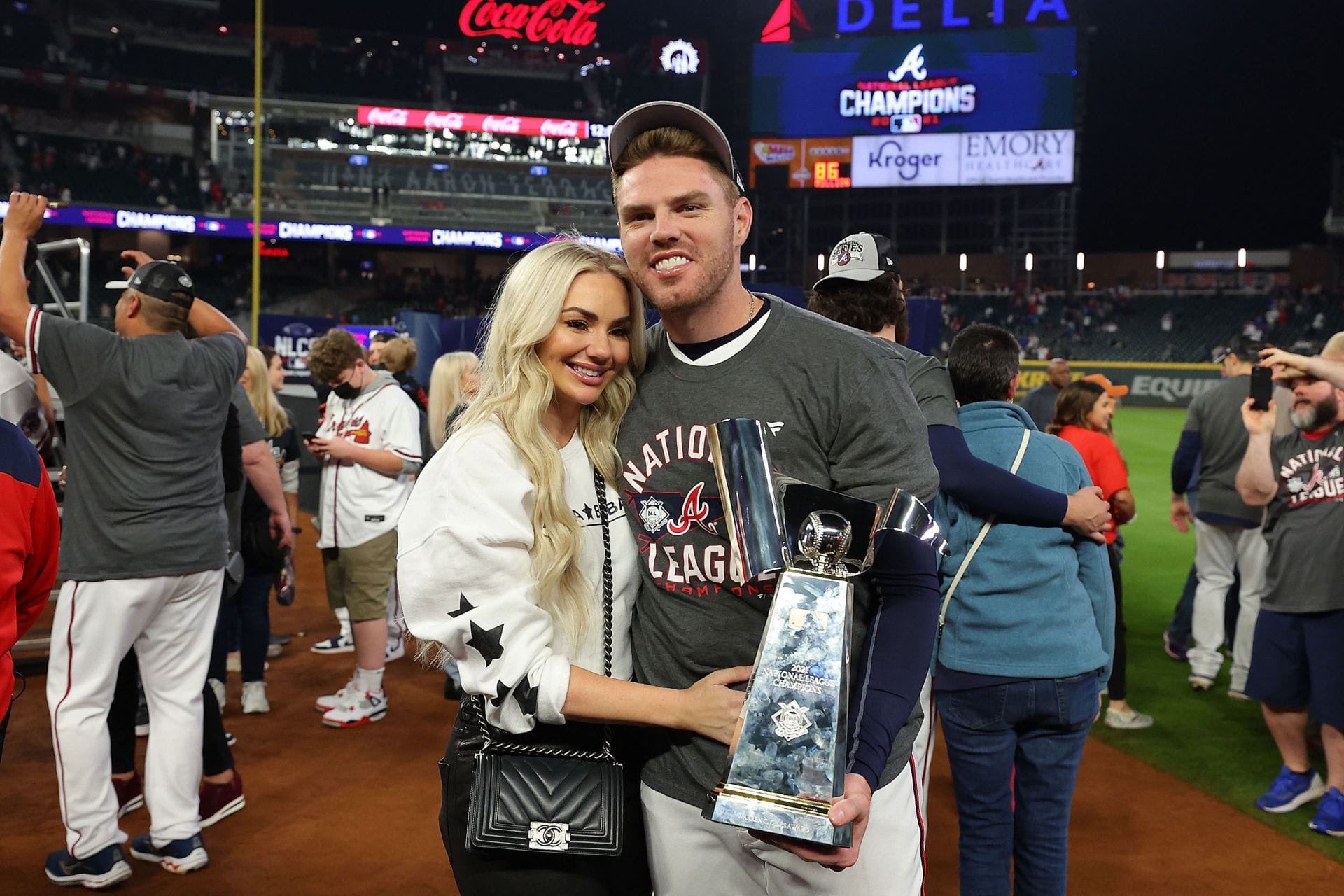 Chelsea and Freddie Freeman celebrate Team Canada's mercy-rule win over ...