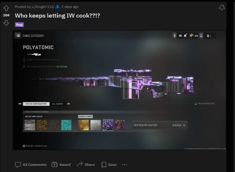 Warzone 2's latest update has broken Polyatomic Camo