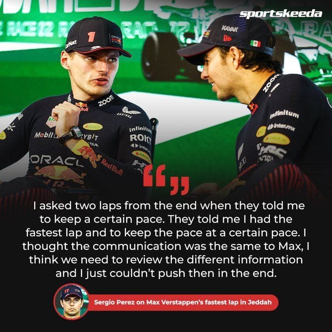Video of Max Verstappen's father congratulating Sergio Perez surfaces ...