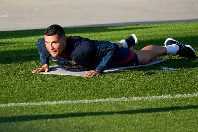 Ronaldo: Cristiano Ronaldo pictured enjoying training as he joins ...