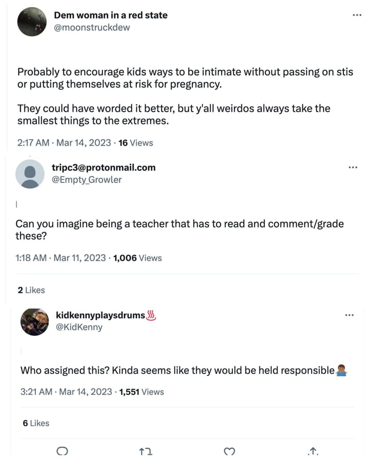 "Grooming": Churchill High School's assignment includes writing about ...