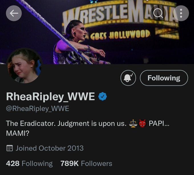 Judgment Day member Rhea Ripley changes her social media profile ...