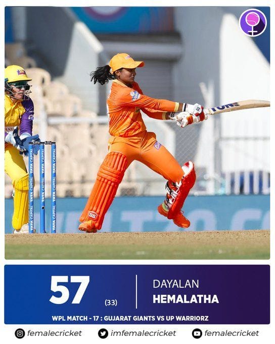 "Never thought she can bat like this"- Fans hail Gujarat Giants batter ...