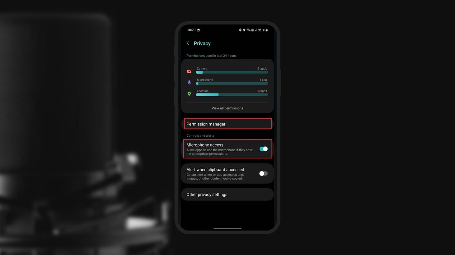 How to turn off microphone on Android devices