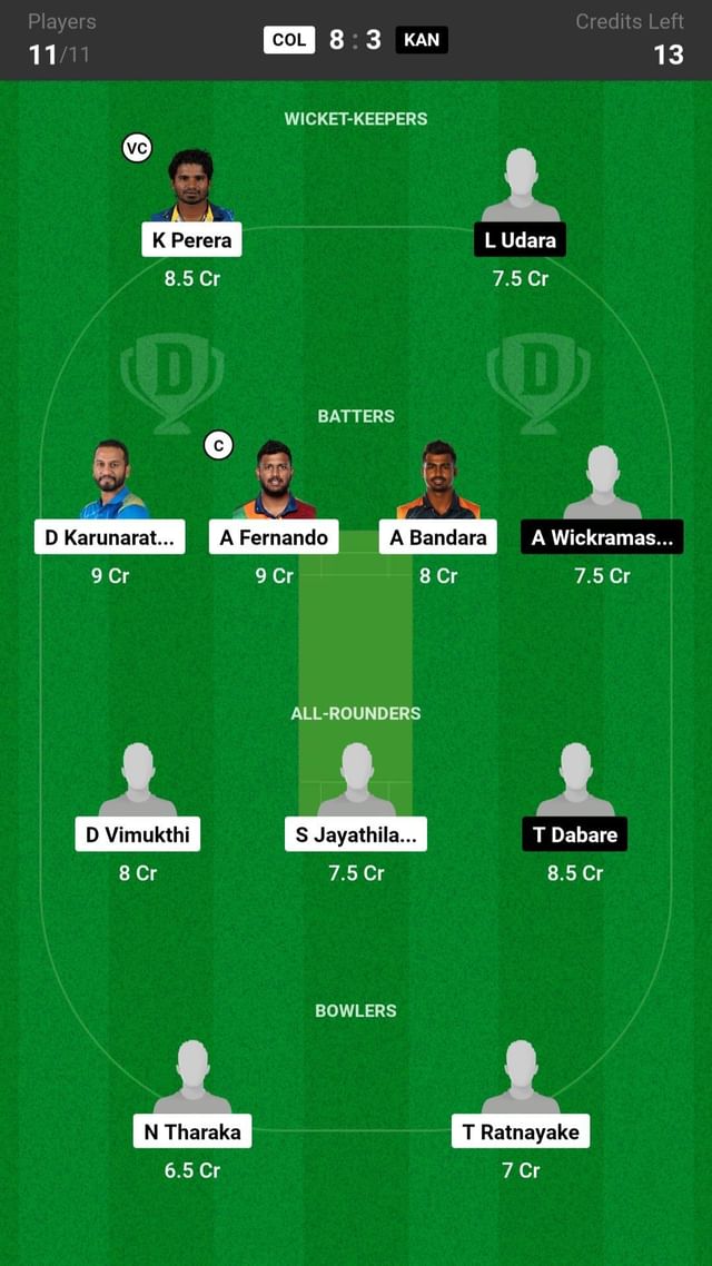 KAN vs COL Dream11 Prediction: Fantasy Cricket Tips, Today's Playing XI and Pitch Report for ...
