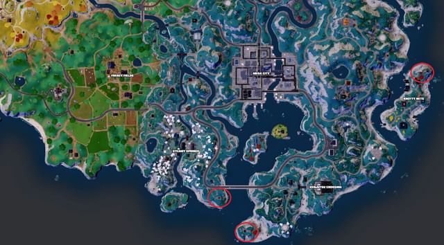 All lighthouse locations in Fortnite Chapter 4 Season 2
