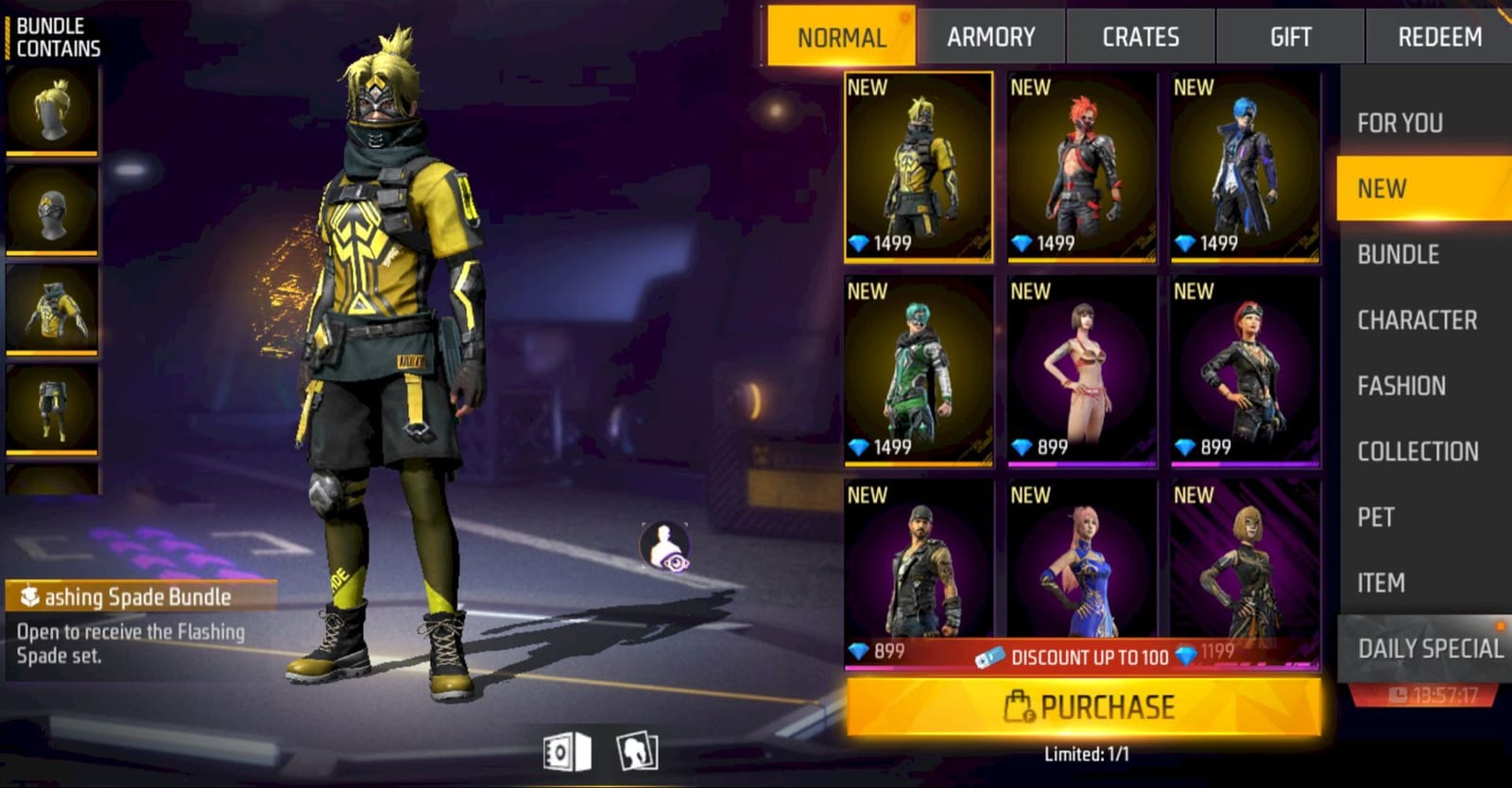 New Free Fire MAX bundles available in store: Complete list, price and more