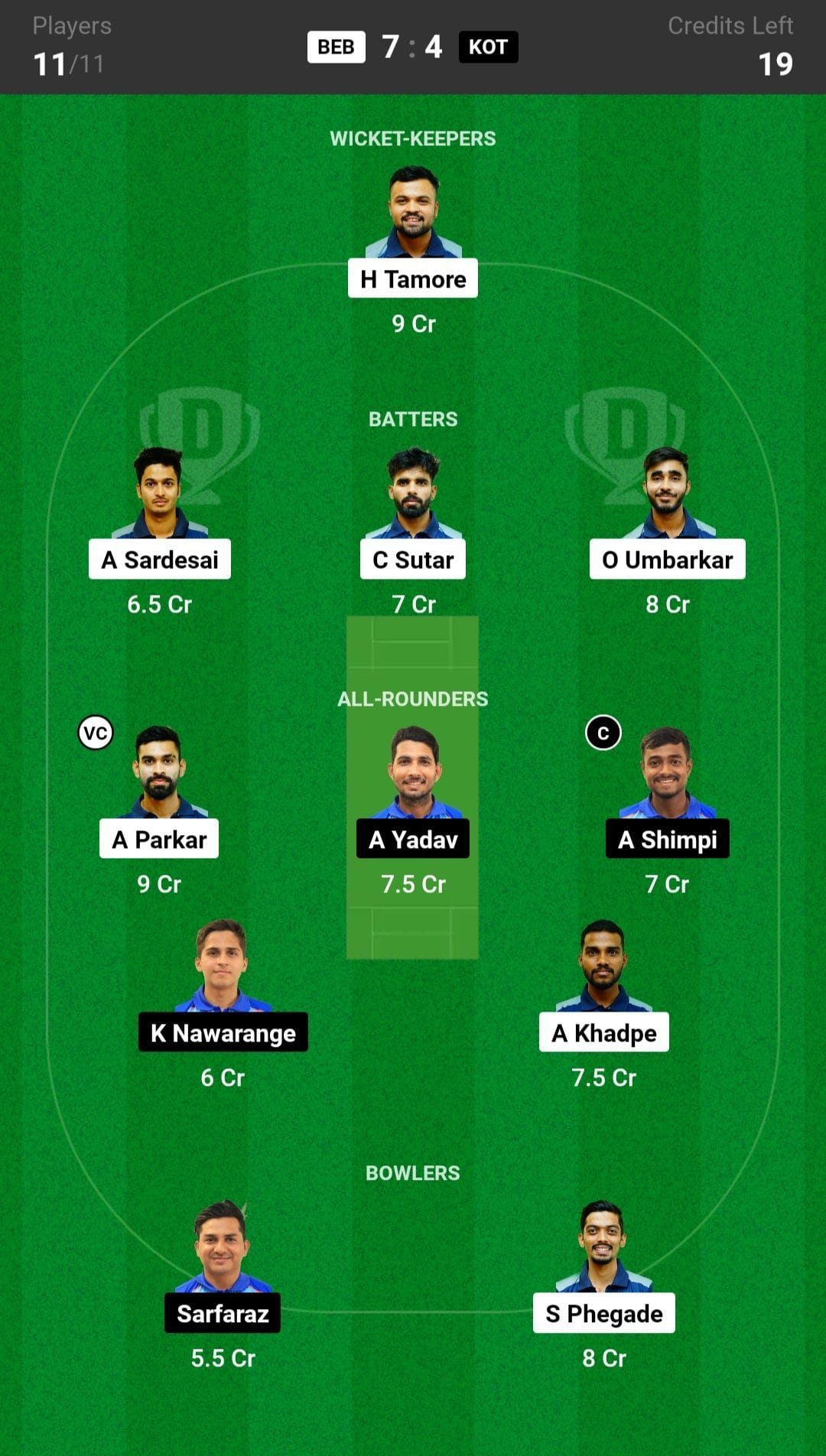 BEB vs KOT Dream11 Prediction: Fantasy Cricket Tips, Today's Playing 11 ...