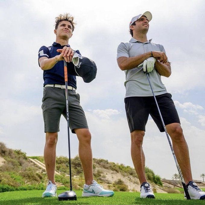 "They’re already 50 with that golf dad pose": F1 drivers Carlos Sainz ...