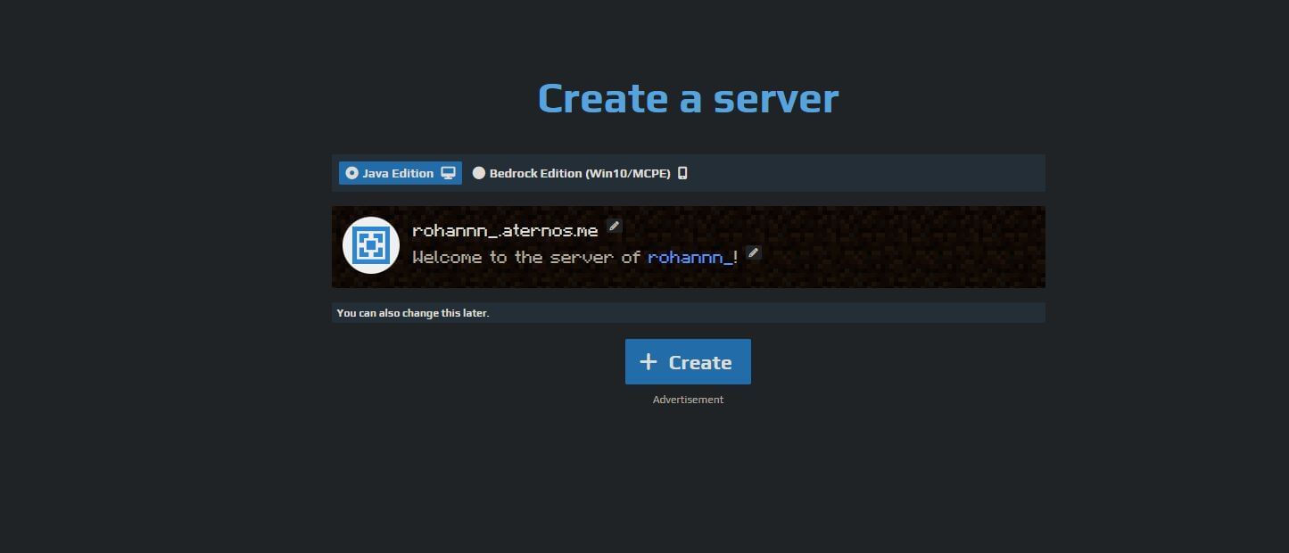 How to create Minecraft server on Aternos