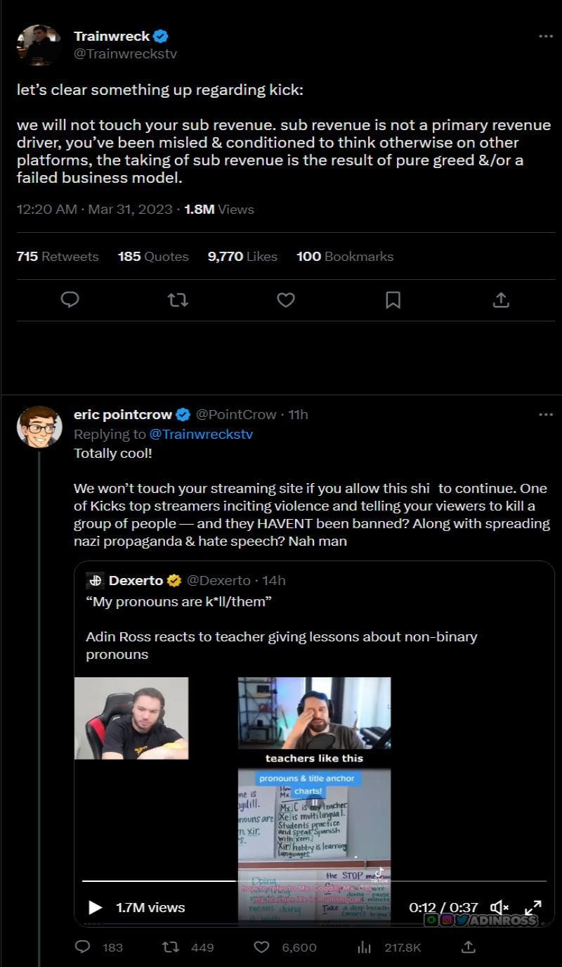 Adin Ross's "kill/them" comment while talking about pronouns causes ...