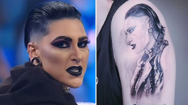 Rhea Ripley reacts to fan's arm tattoo